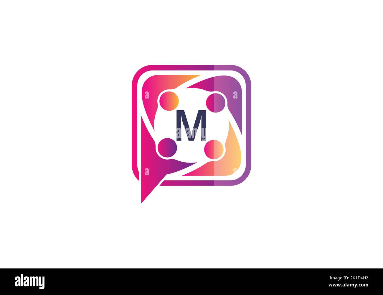 letter M monogram alphabet with Group chat logo design concept Stock ...