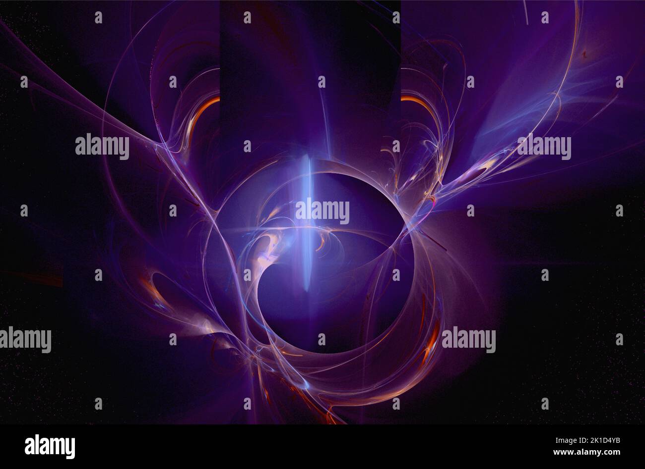 space fantasy illustration of blue planetary system on dark space ...