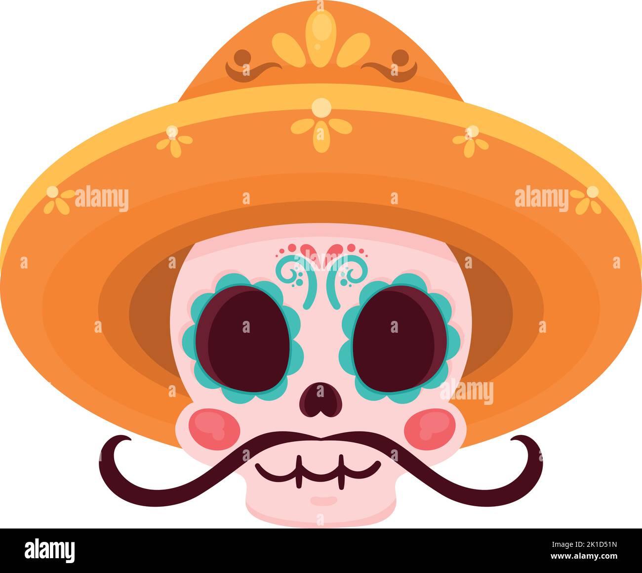mexican mariachi skull death icon Stock Vector Image & Art - Alamy