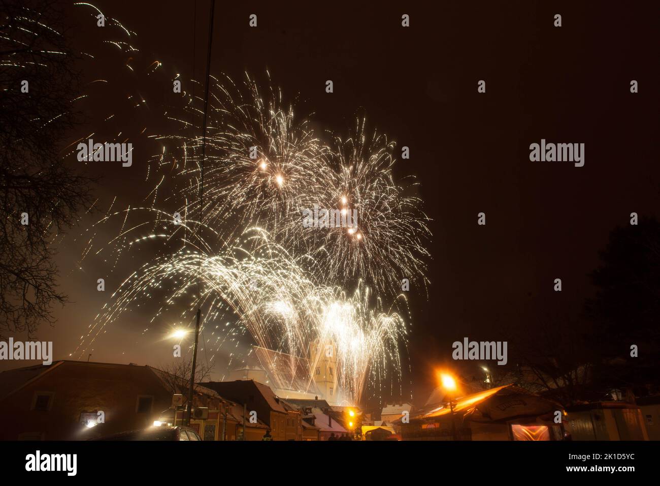 Fireworks in town Stock Photo - Alamy
