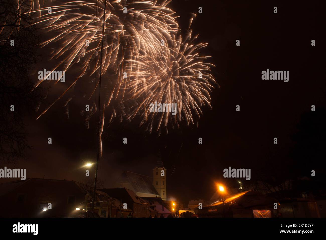 Fireworks in town Stock Photo - Alamy
