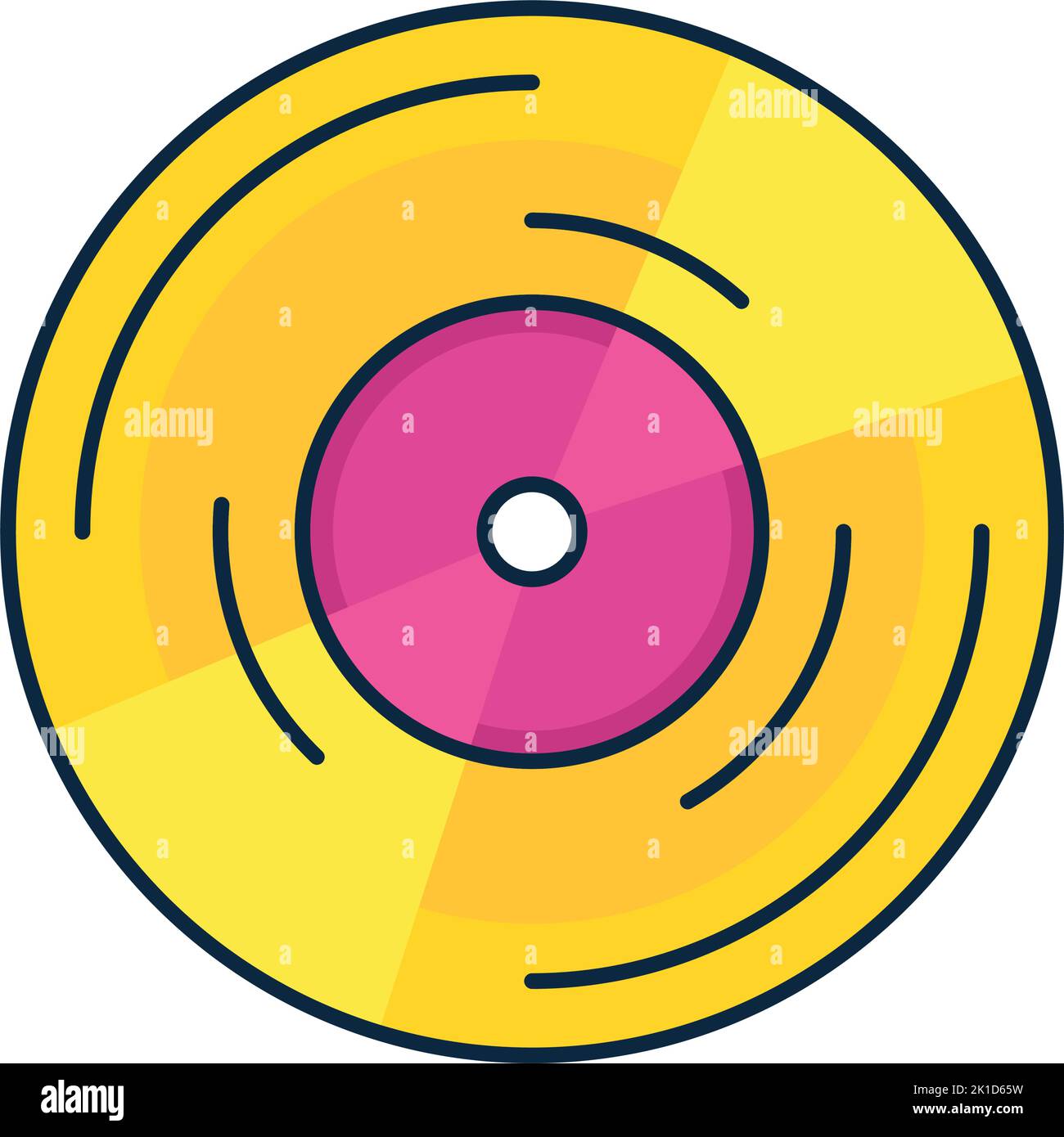 golden vinyl disk nineties style icon Stock Vector Image & Art - Alamy