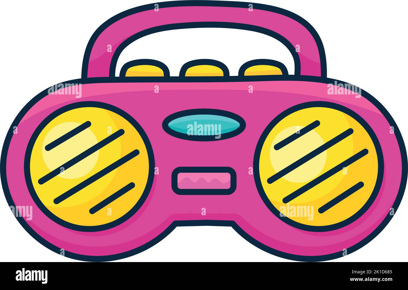 pink boombox nineties style icon Stock Vector Image & Art - Alamy