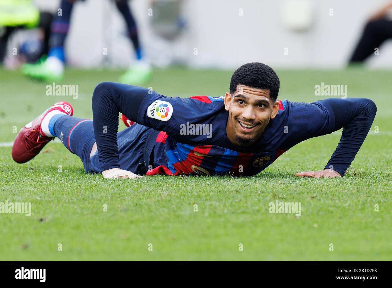 Barcelona, Spain. 17th Sep, 2022. Araujo in action during the La Liga ...