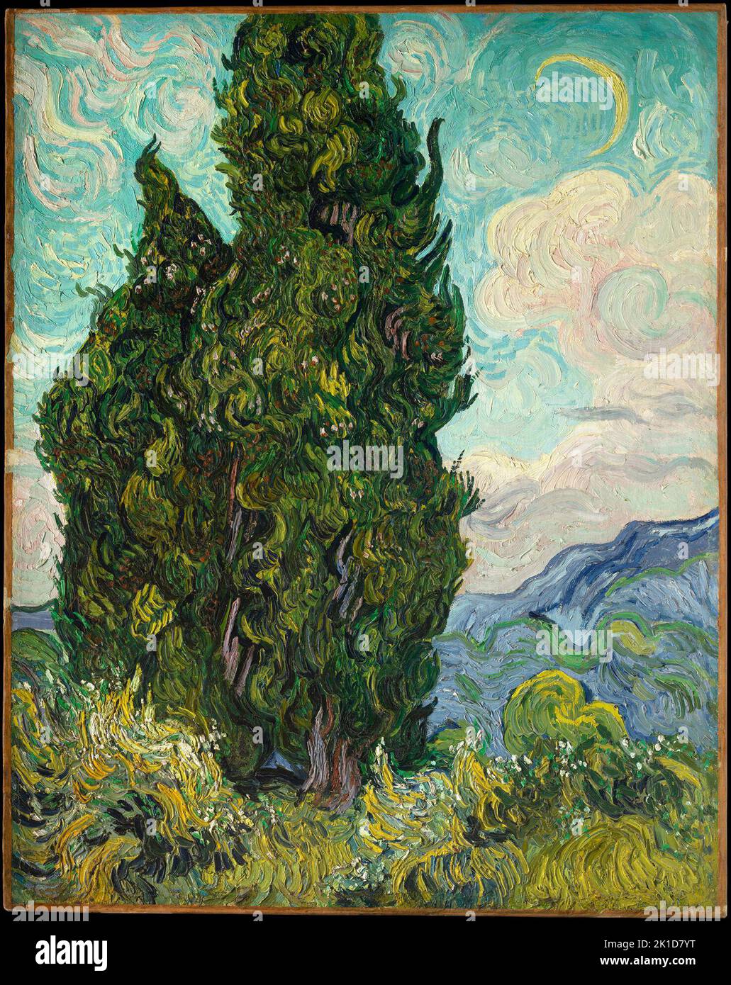 Cypresses. Vincent van Gogh. 1889 Stock Photo - Alamy