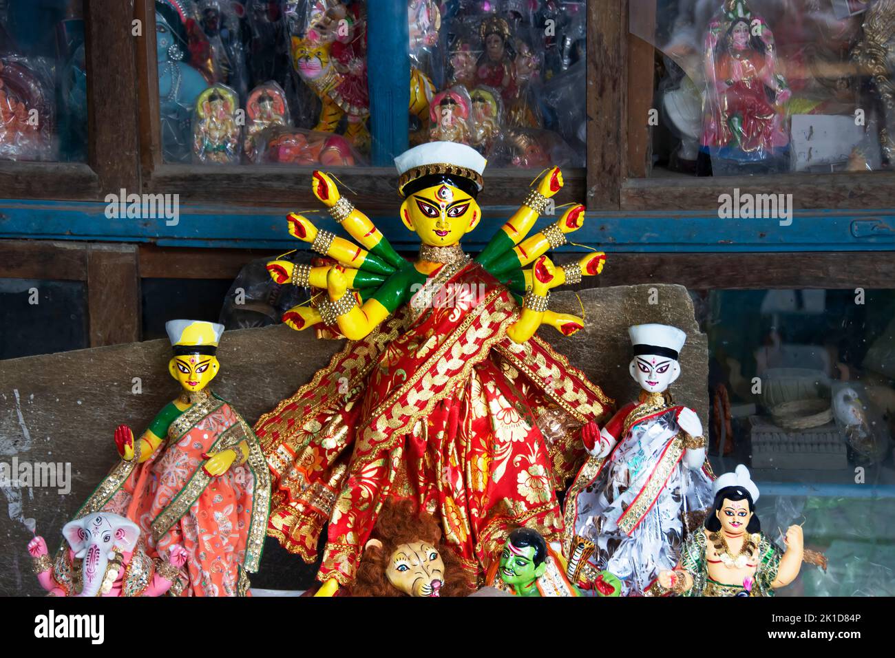 The Supreme shakti, Maa Durga is worshiped with diya lamp in utmost ...