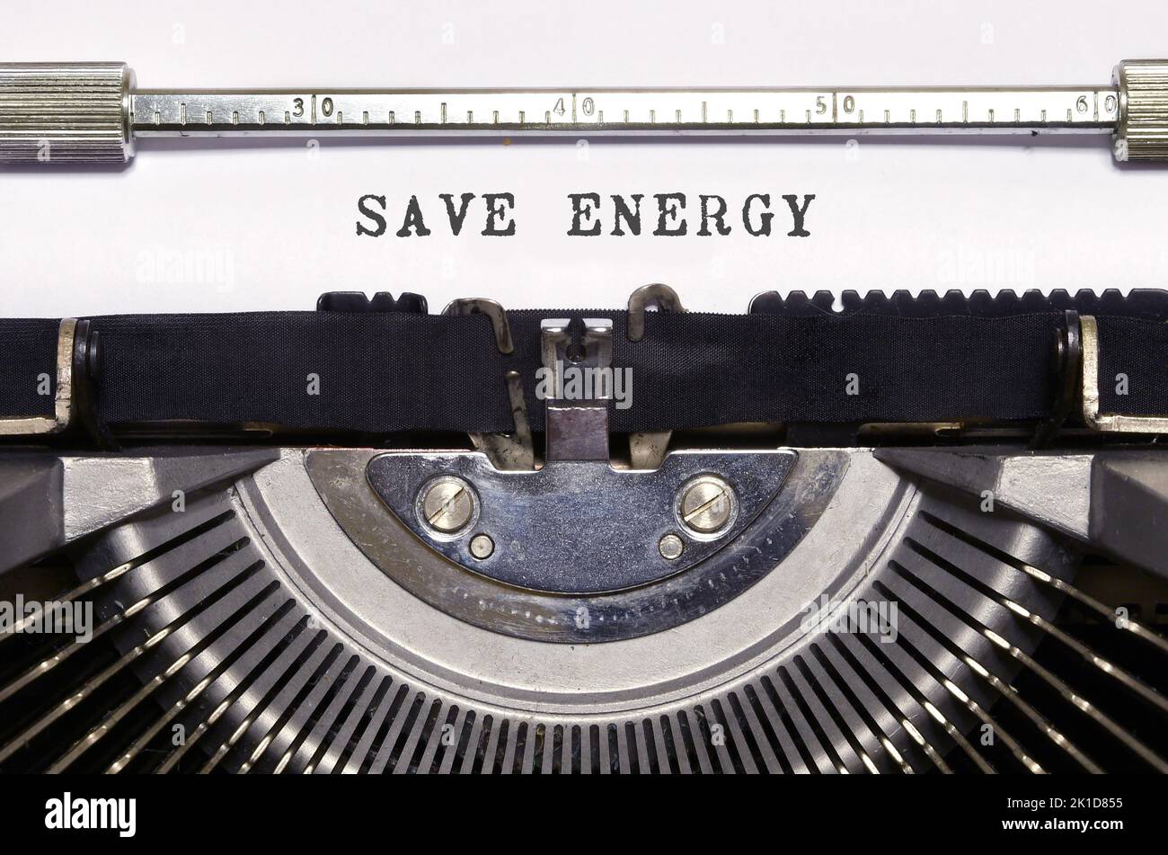 Text "save energy" written with a typewriter Stock Photo - Alamy