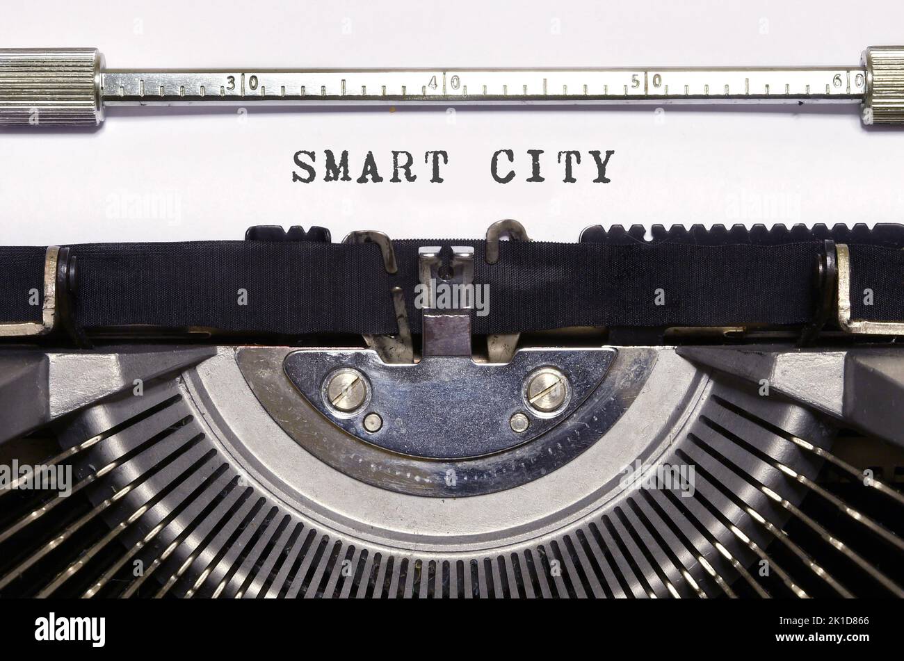 Text "smart city" written with a typewriter Stock Photo - Alamy
