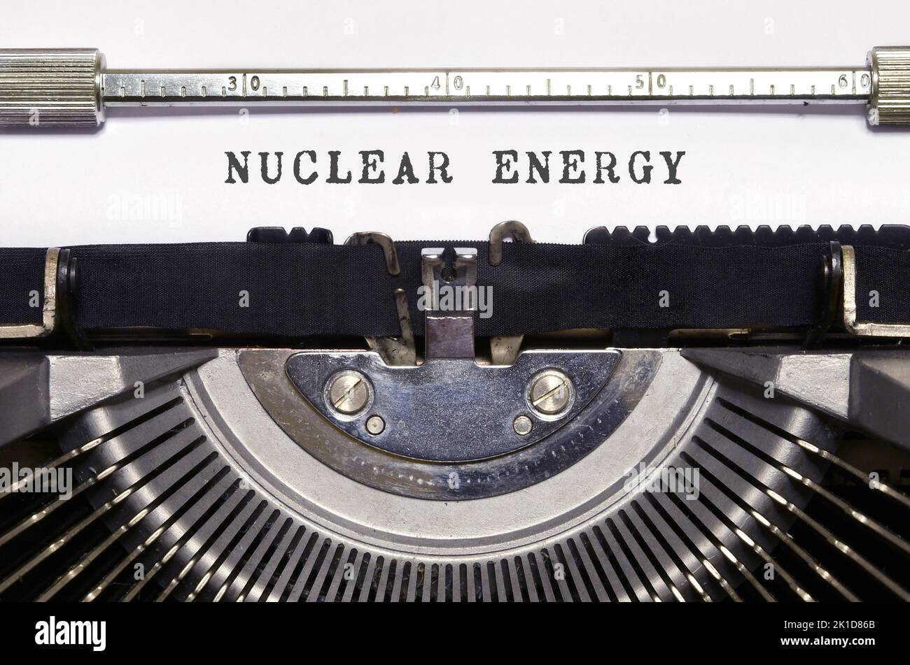 Text "nuclear energy" written with a typewriter Stock Photo - Alamy
