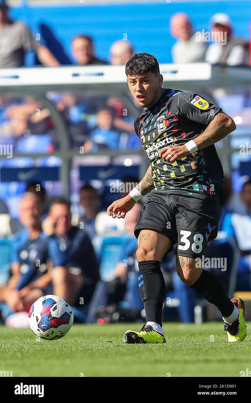 Gustavo Hamer #38 of Coventry City passes the ball during the Sky Bet ...