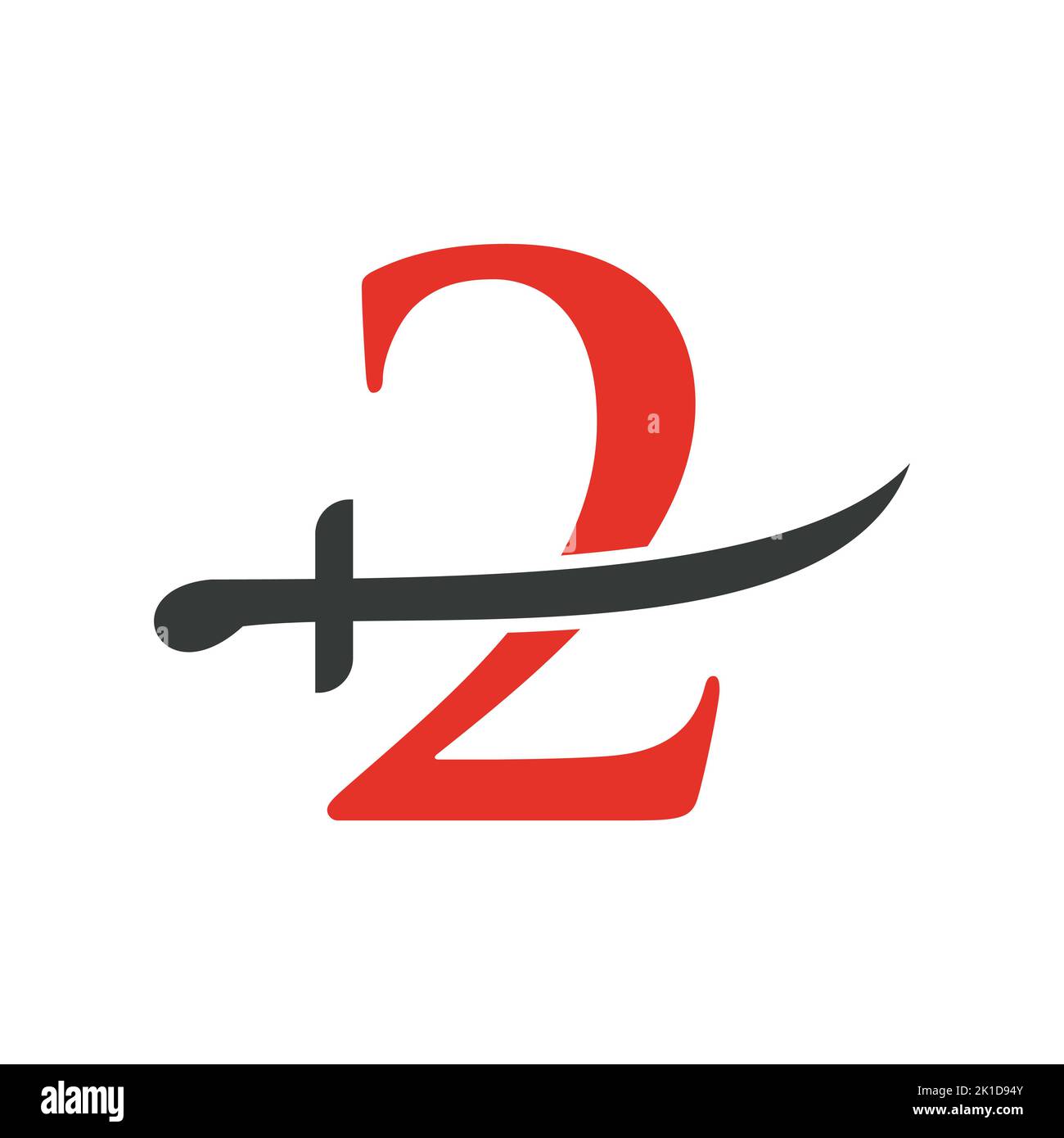 Letter 2 Swords Logo Vector Template. Swords Icon For Protection and ...