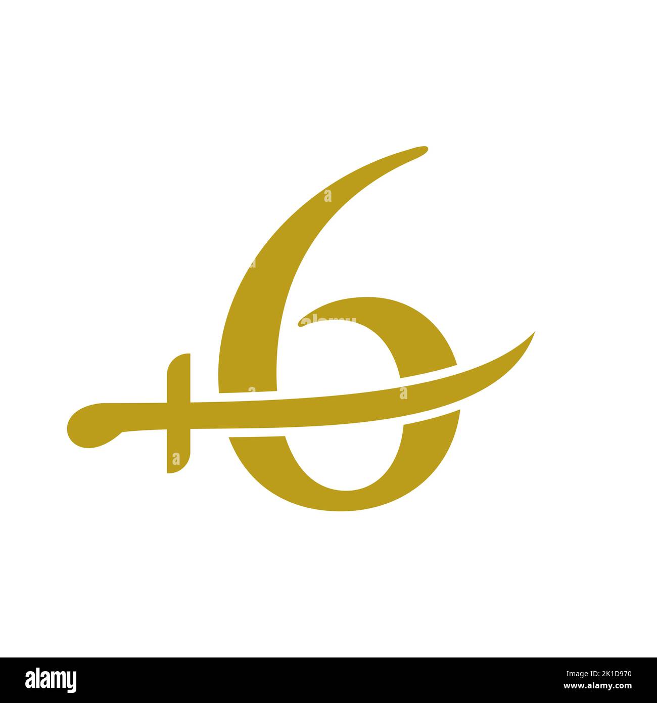 Letter 6 Swords Logo Vector Template. Swords Icon For Protection and ...