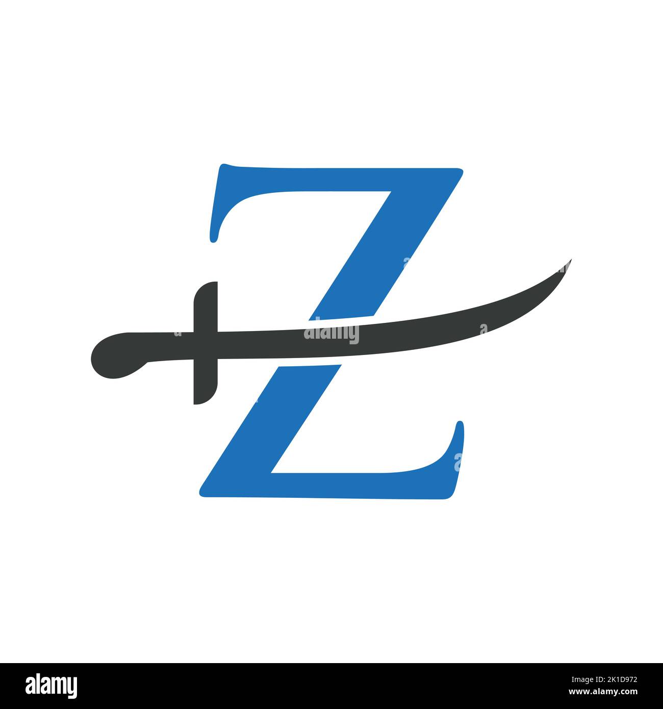 Letter Z Swords Logo Vector Template. Swords Icon For Protection and ...