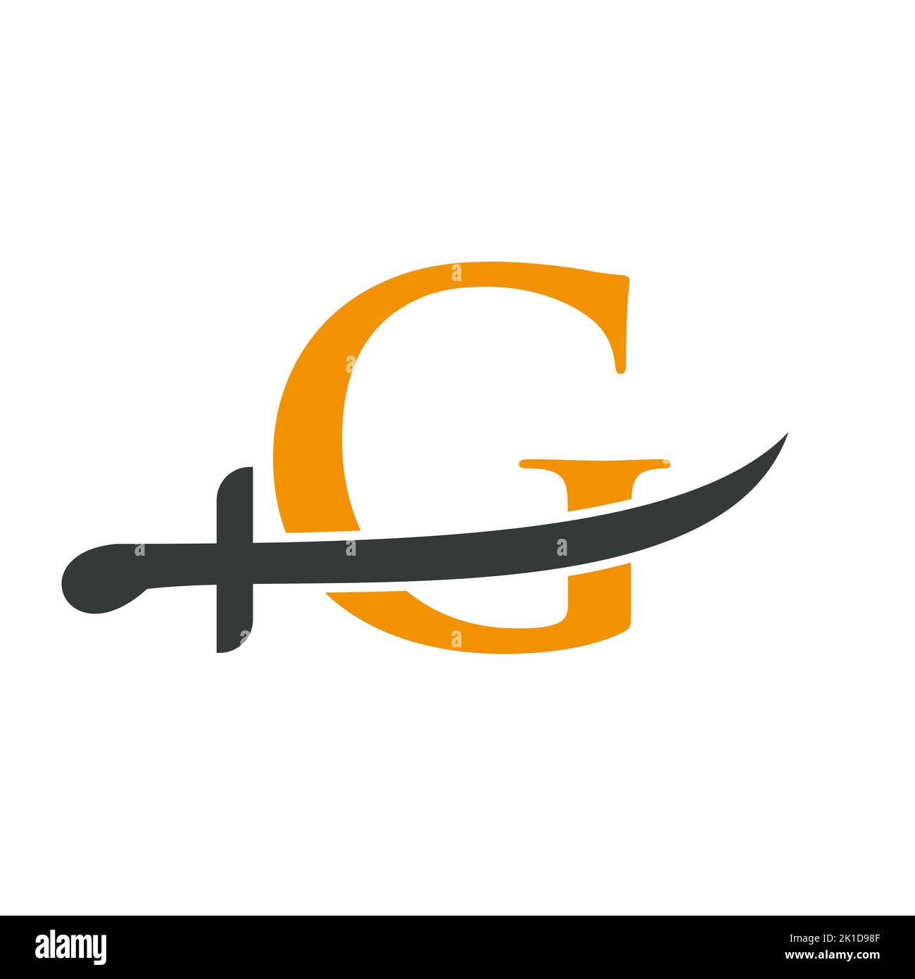 Letter G Swords Logo Vector Template. Swords Icon For Protection and ...