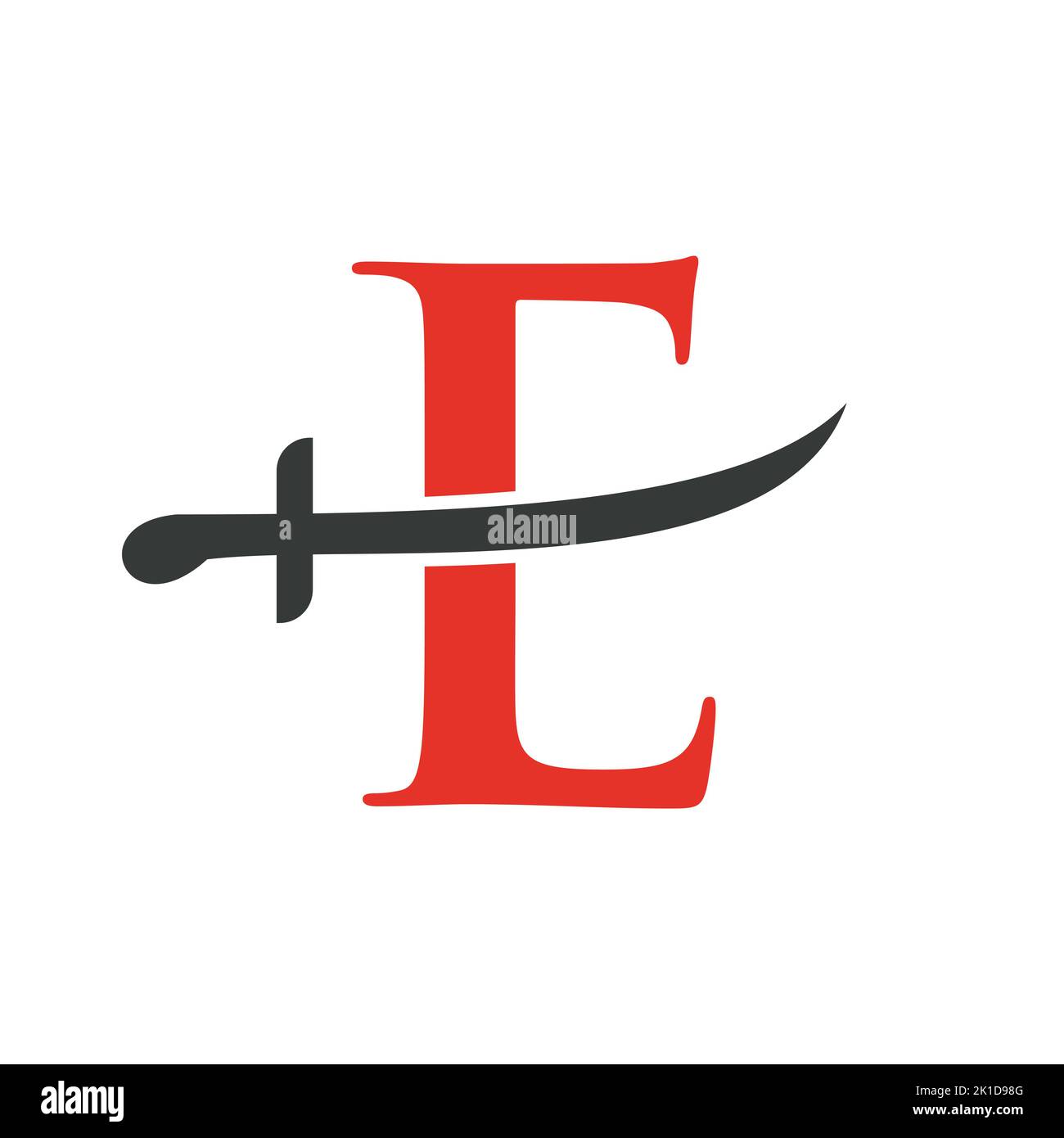 Letter E Swords Logo Vector Template. Swords Icon For Protection and ...