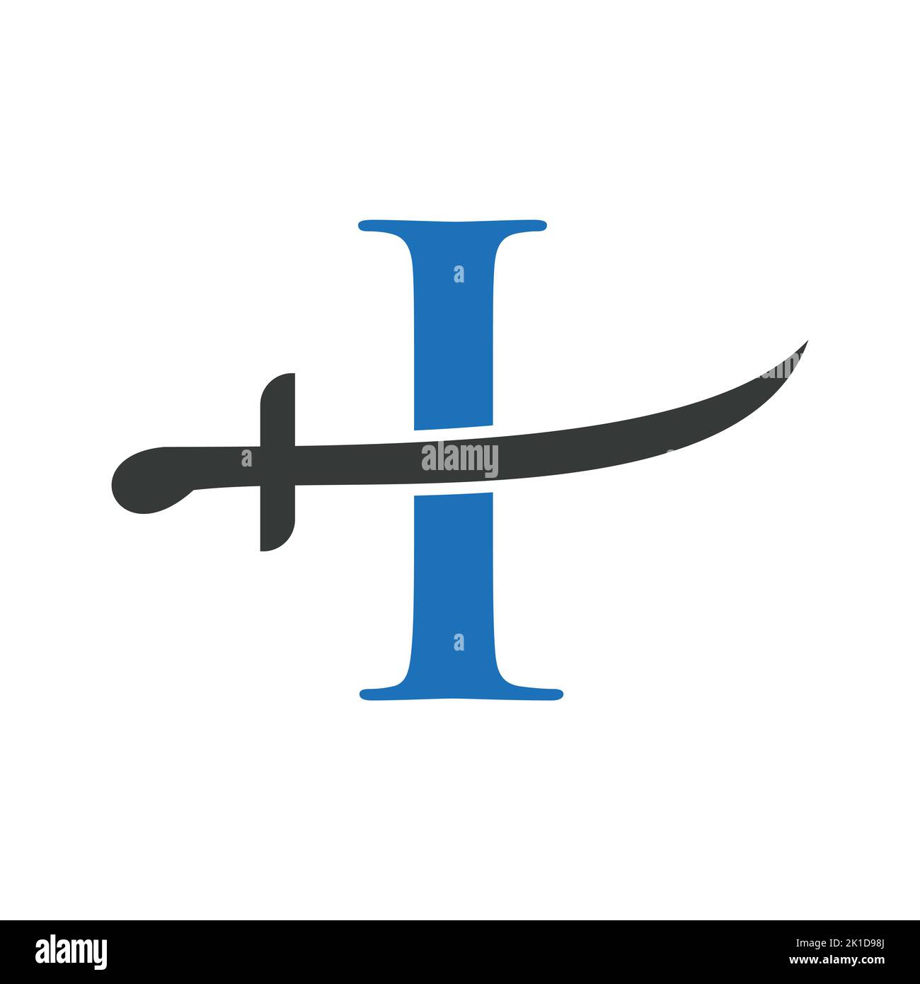 Letter I Swords Logo Vector Template. Swords Icon For Protection and ...