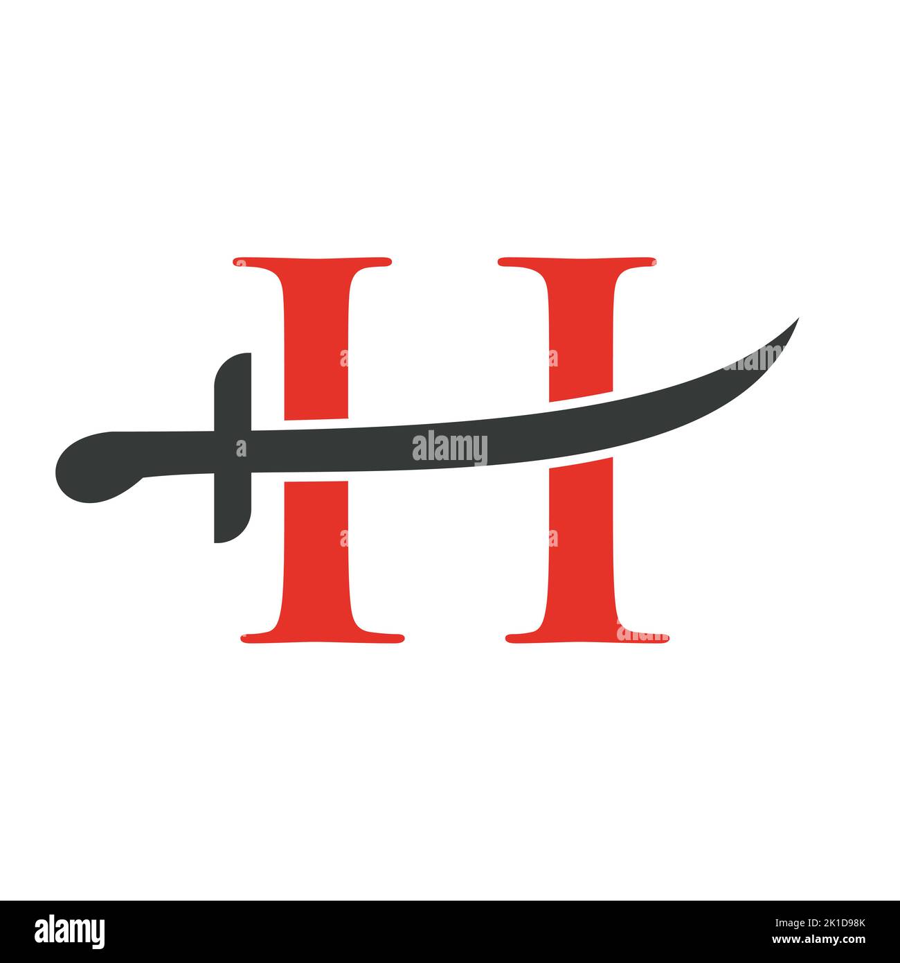 Letter H Swords Logo Vector Template. Swords Icon For Protection and ...