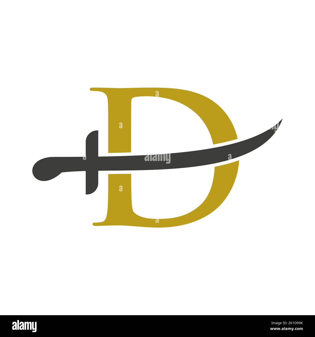 Letter D Swords Logo Vector Template. Swords Icon For Protection and ...