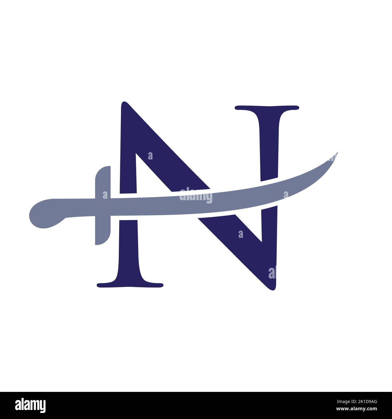 Letter N Swords Logo Vector Template. Swords Icon For Protection and ...