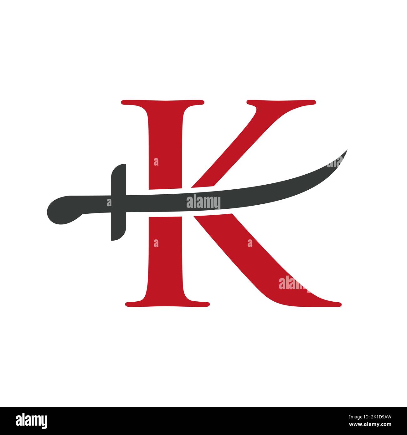 Letter K Swords Logo Vector Template. Swords Icon For Protection and ...