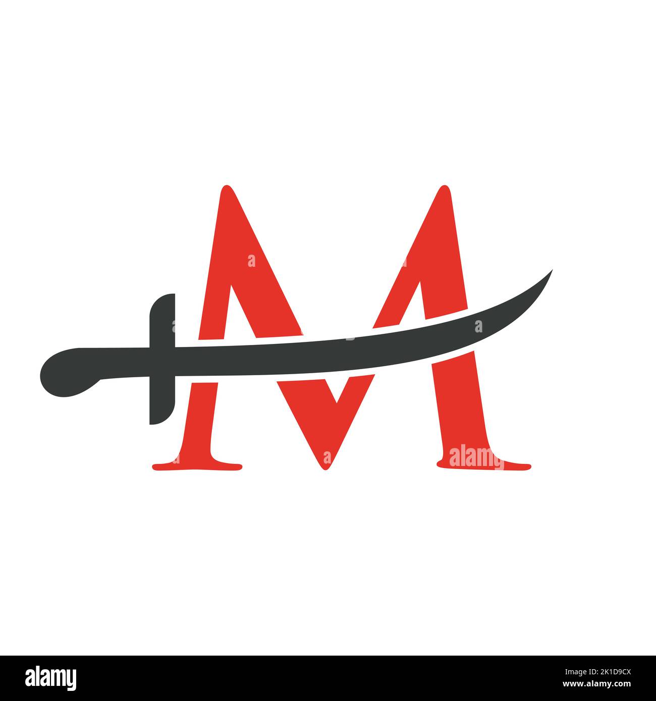 Letter M Swords Logo Vector Template. Swords Icon For Protection and ...
