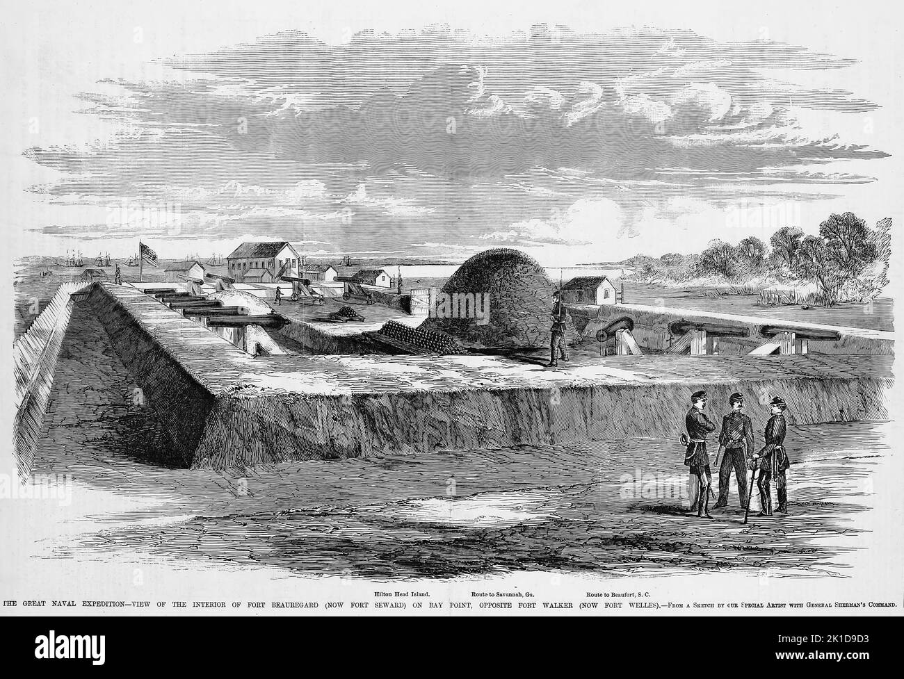 The Great Naval Expedition - View of the interior of Fort Beauregard ...