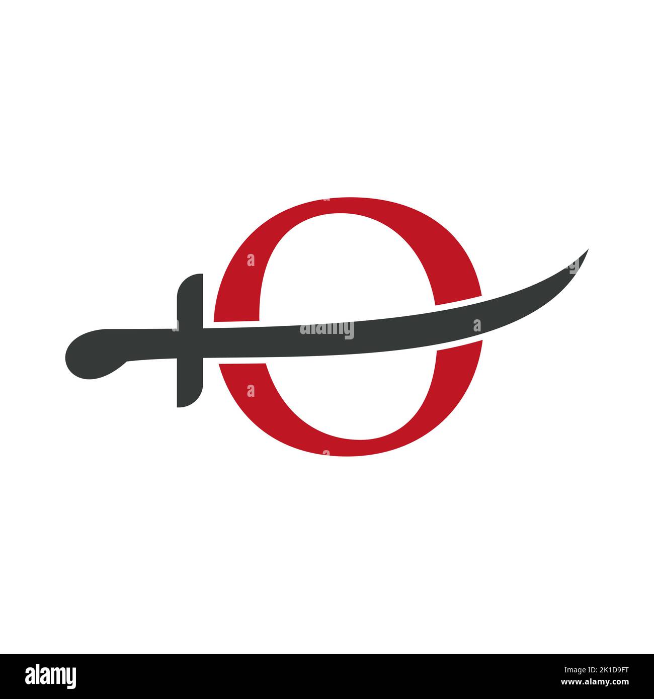 Letter O Swords Logo Vector Template. Swords Icon For Protection and ...