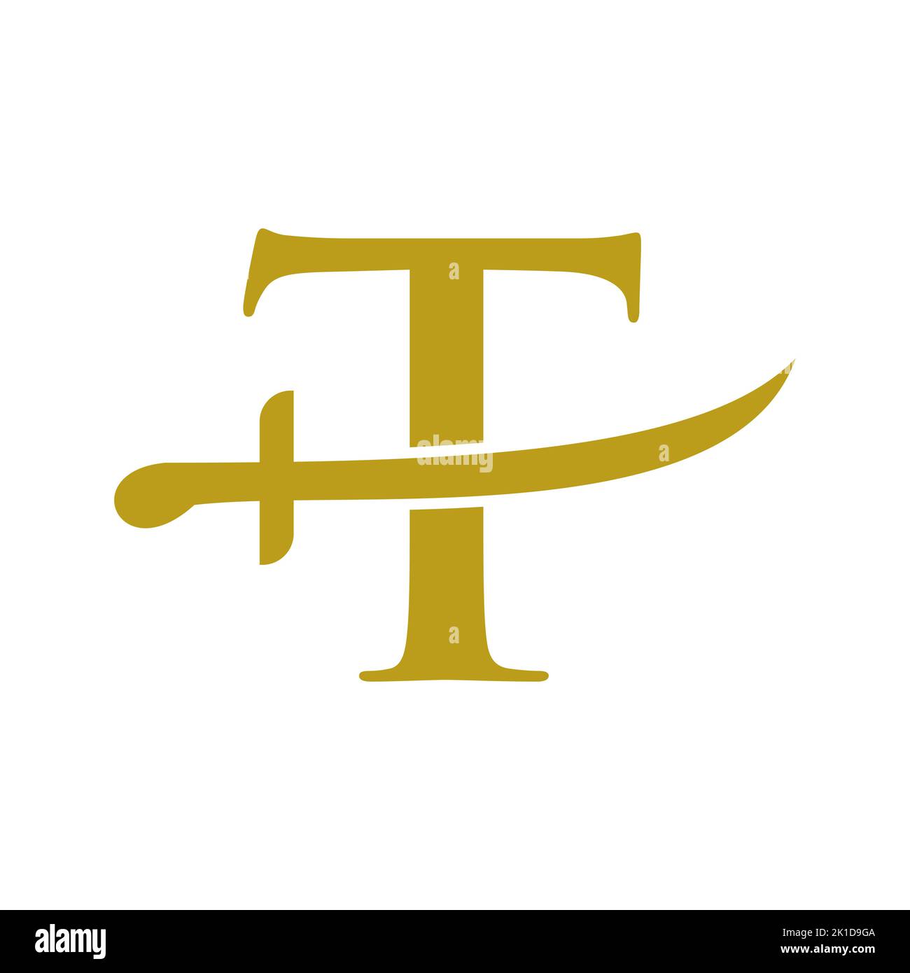 Letter T Swords Logo Vector Template. Swords Icon For Protection and ...