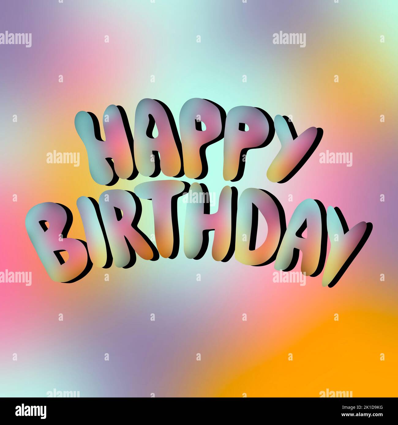 Doodle happy birthday on color background for wallpaper Stock Photo - Alamy