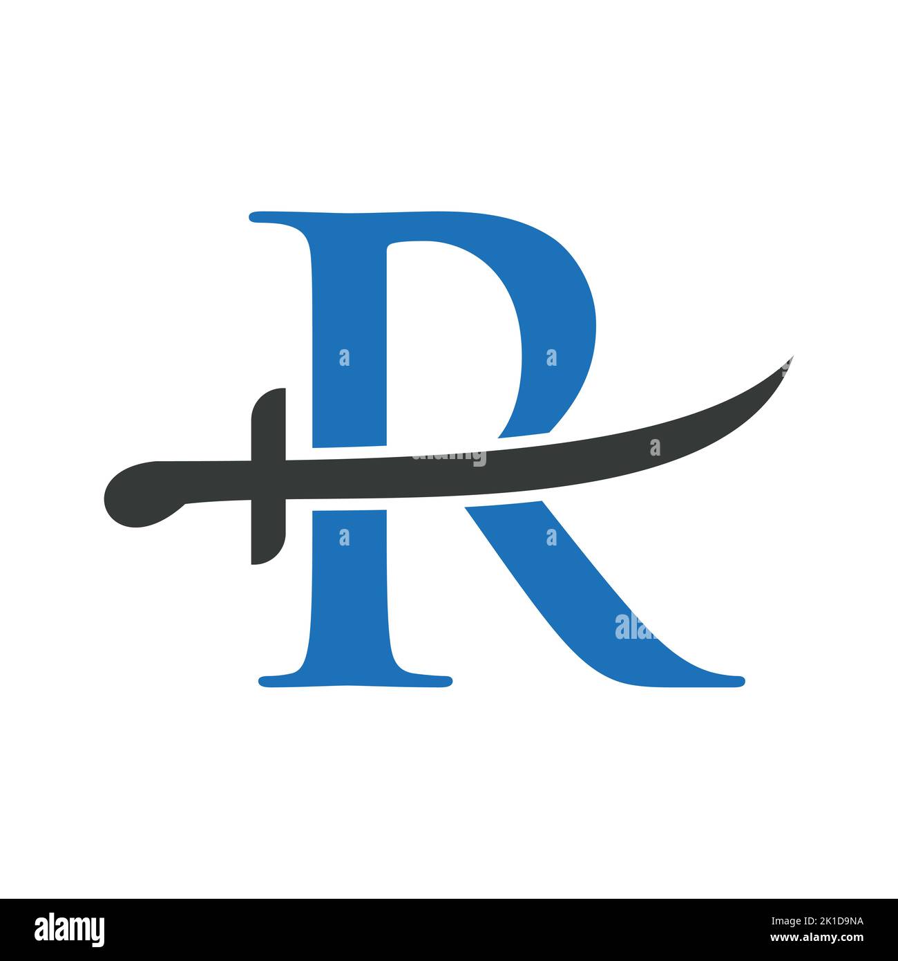 Letter R Swords Logo Vector Template. Swords Icon For Protection and ...