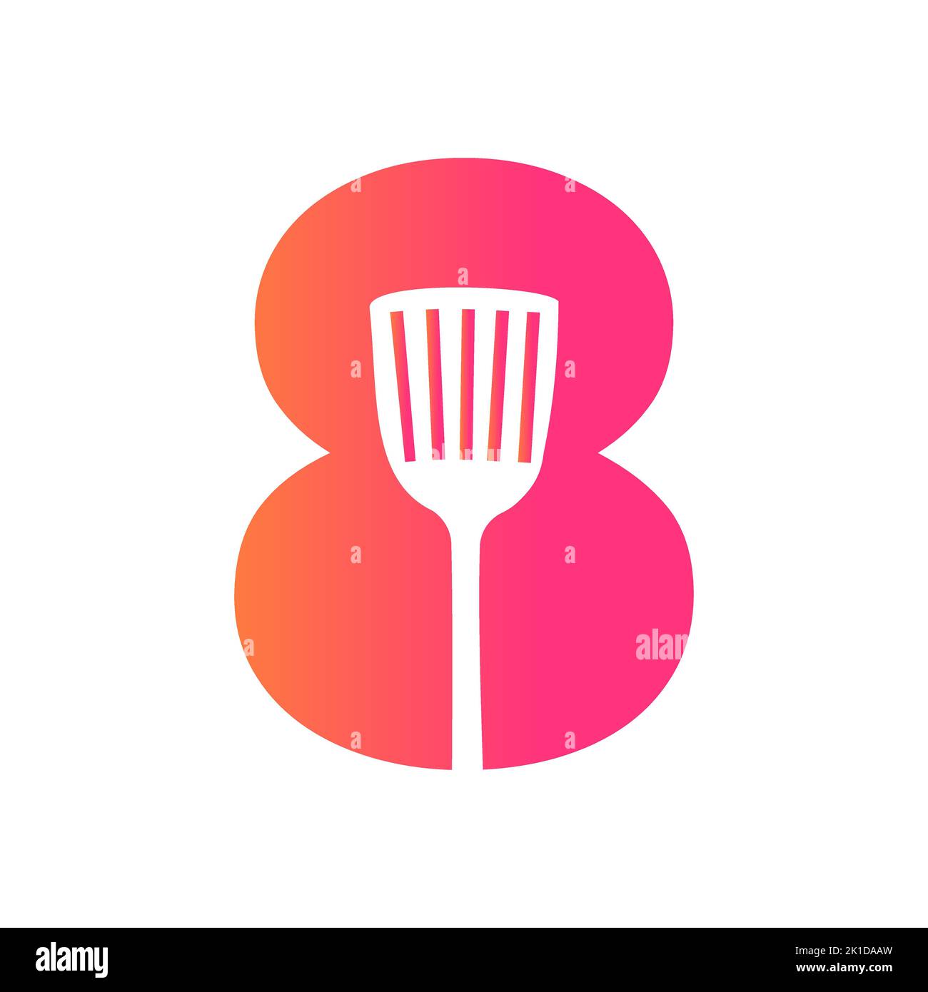 Letter 8 Kitchen Spatula Logo. Kitchen Logo Design Combined With ...