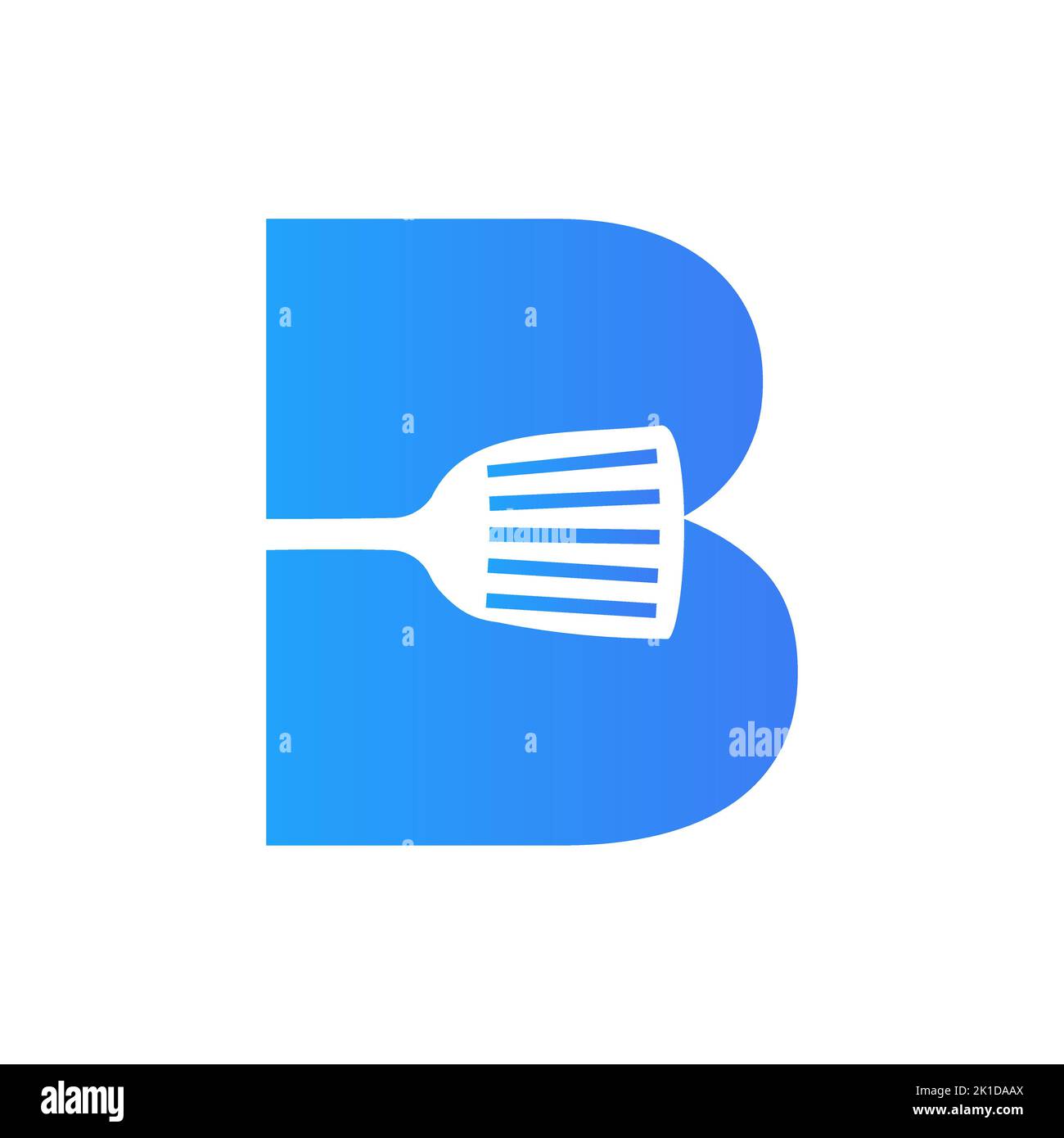 Letter B Kitchen Spatula Logo. Kitchen Logo Design Combined With ...