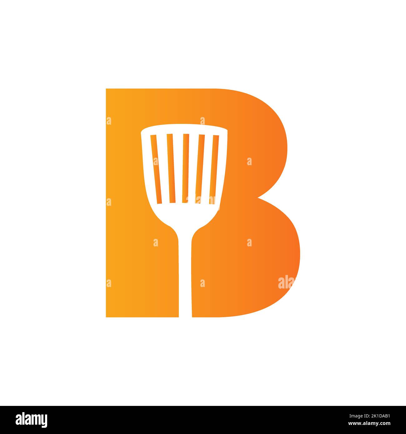 Letter B Kitchen Spatula Logo. Kitchen Logo Design Combined With ...