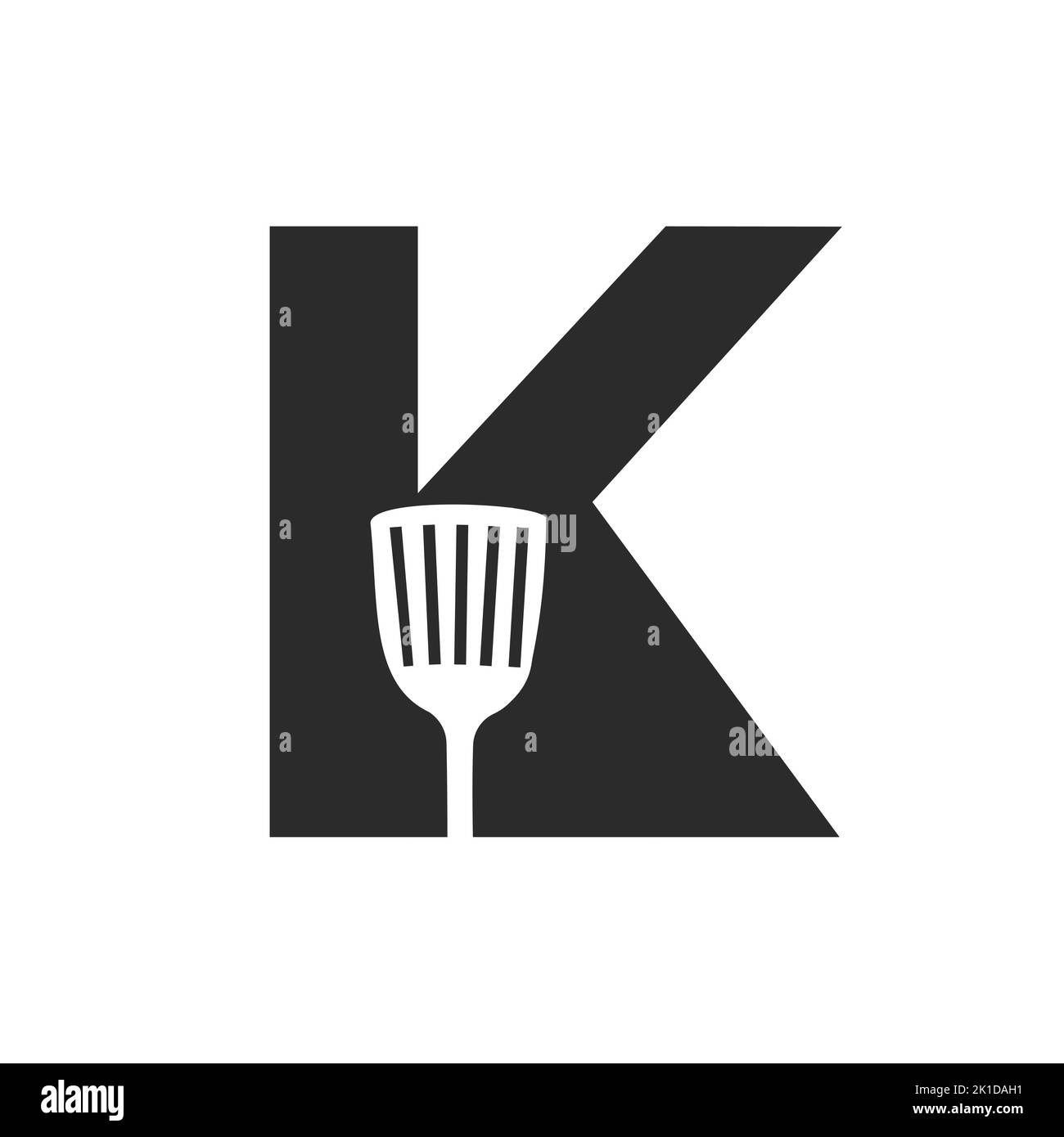 Letter K Kitchen Spatula Logo. Kitchen Logo Design Combined With ...