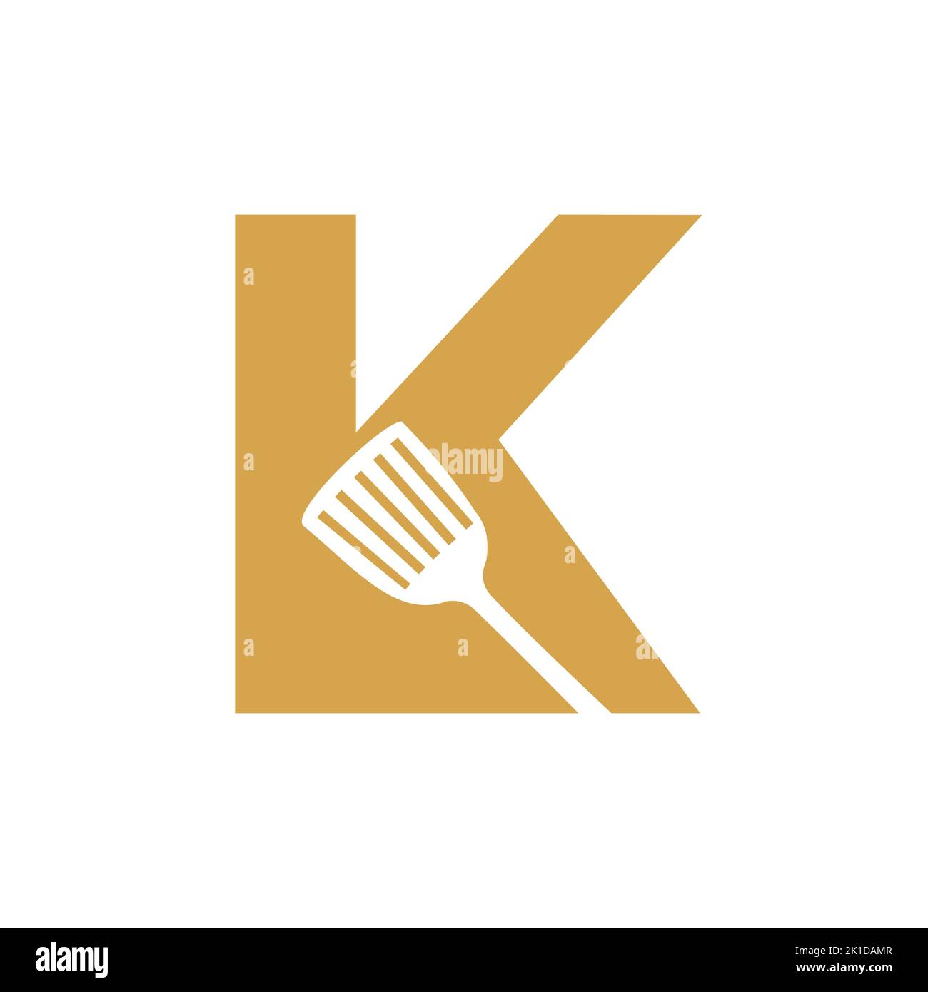Letter K Kitchen Spatula Logo. Kitchen Logo Design Combined With ...