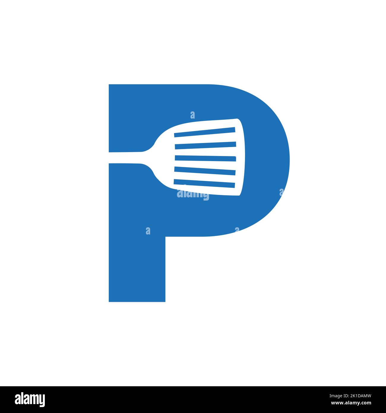 Letter P Kitchen Spatula Logo. Kitchen Logo Design Combined With ...