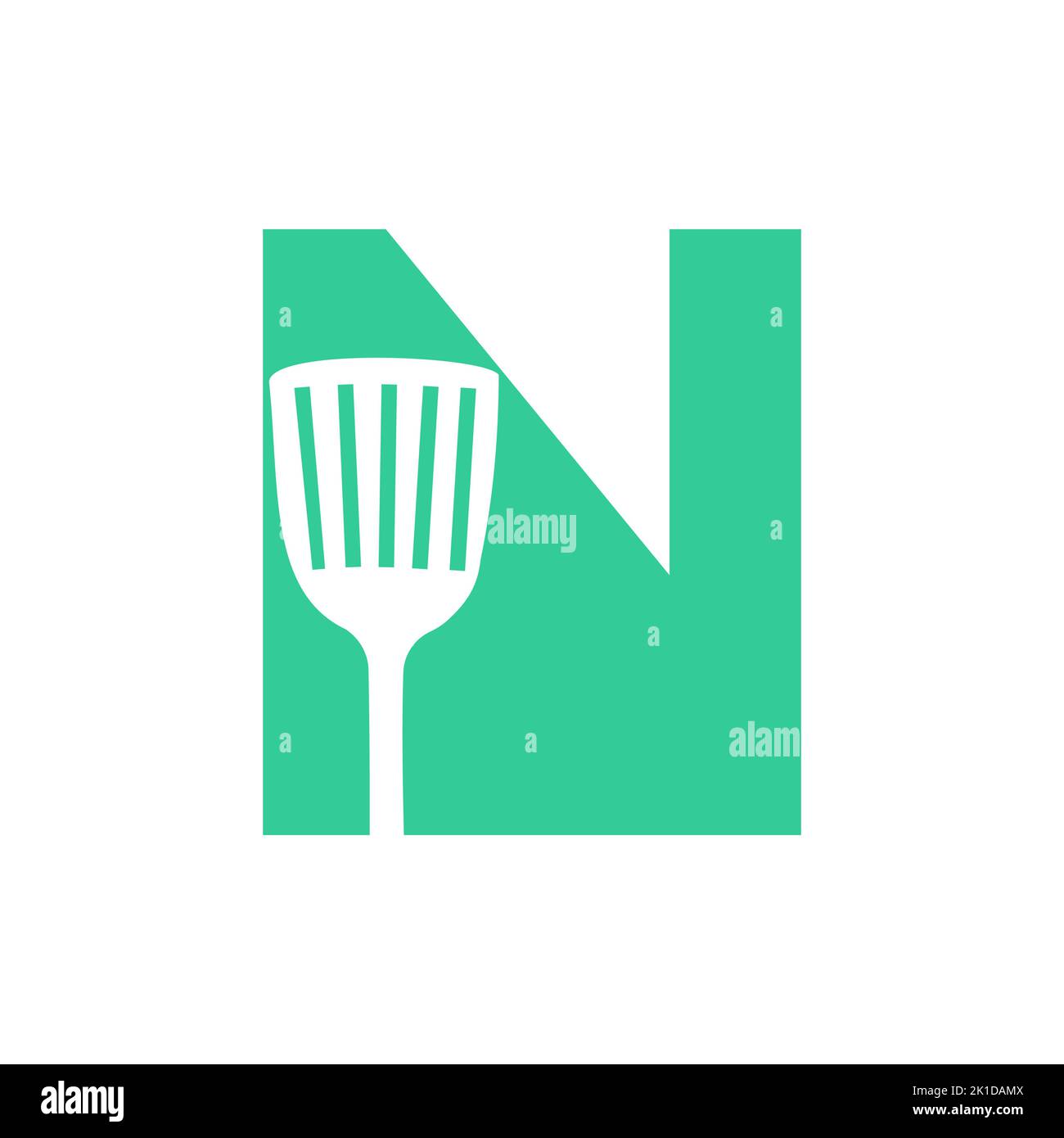 Letter N Kitchen Spatula Logo. Kitchen Logo Design Combined With ...