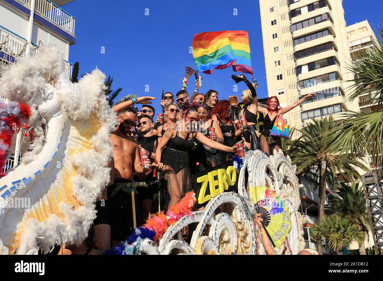 Benidorm, Alicante, Spain- September 10, 2022: People dancing and ...