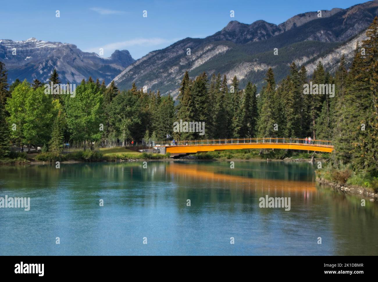 Bridge and Mountain Banff Alberta Stock Photo - Alamy