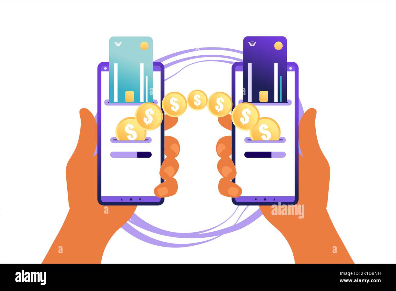 Illustration of modern smartphone with processing of mobile payments ...