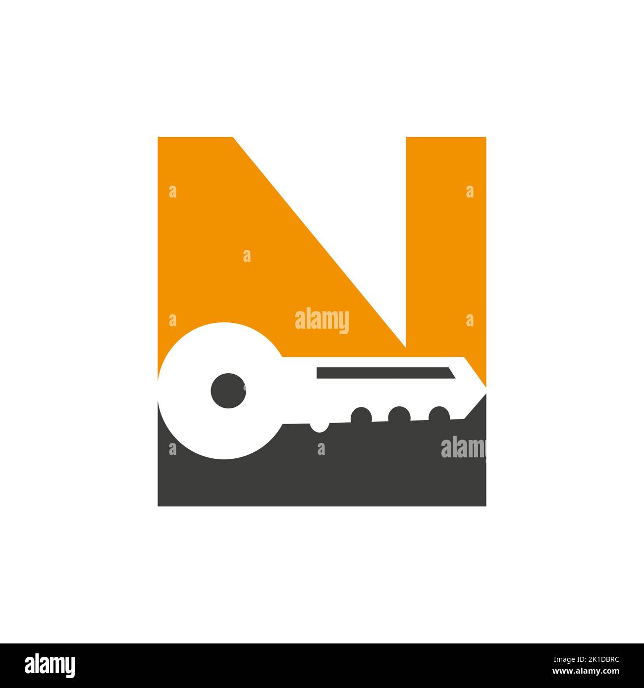 Letter N Key Logo Combine With House Locker Key For Real Estate and ...