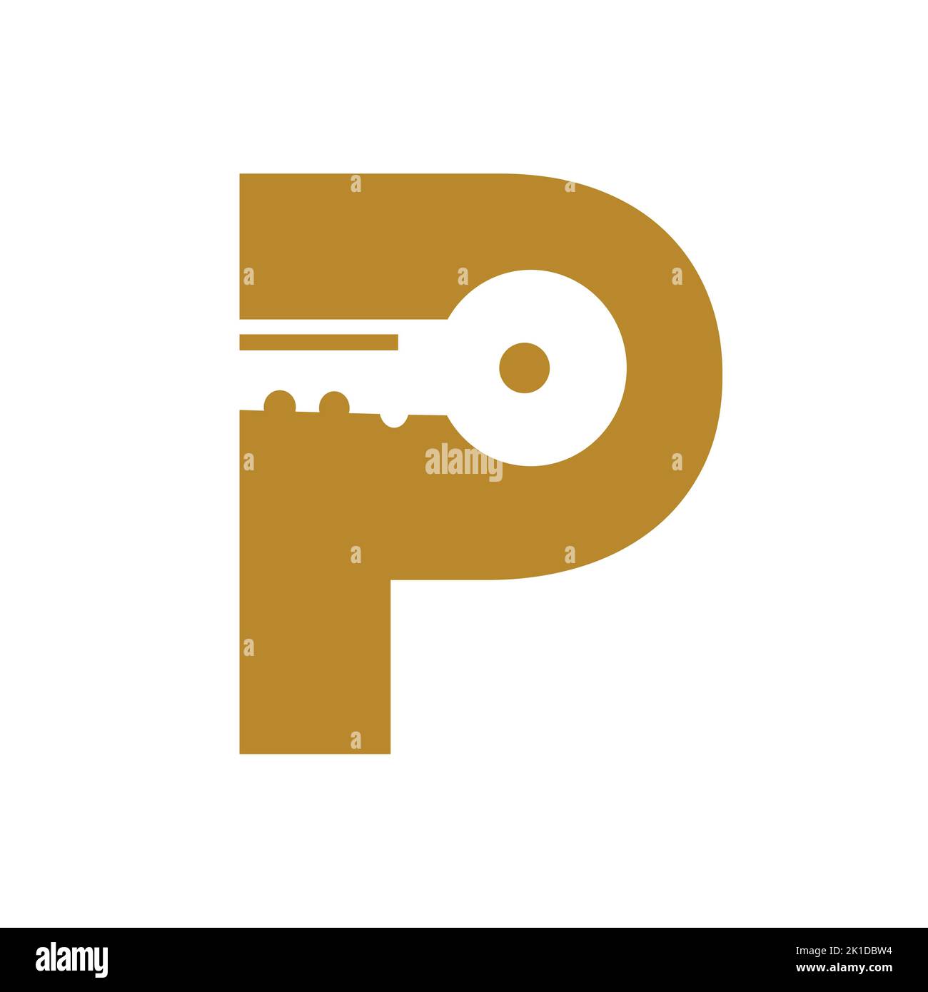 Letter P Key Logo Combine With House Locker Key For Real Estate and ...