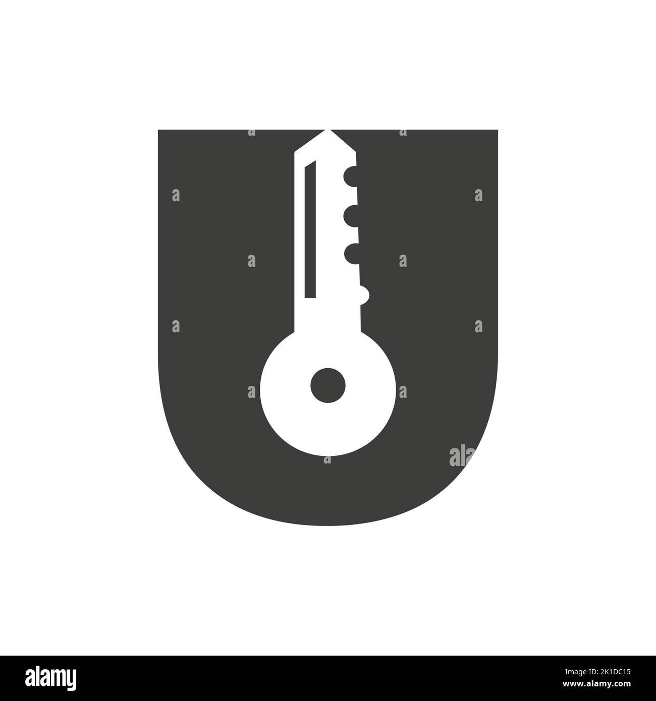 Letter U Key Logo Combine With House Locker Key For Real Estate and ...