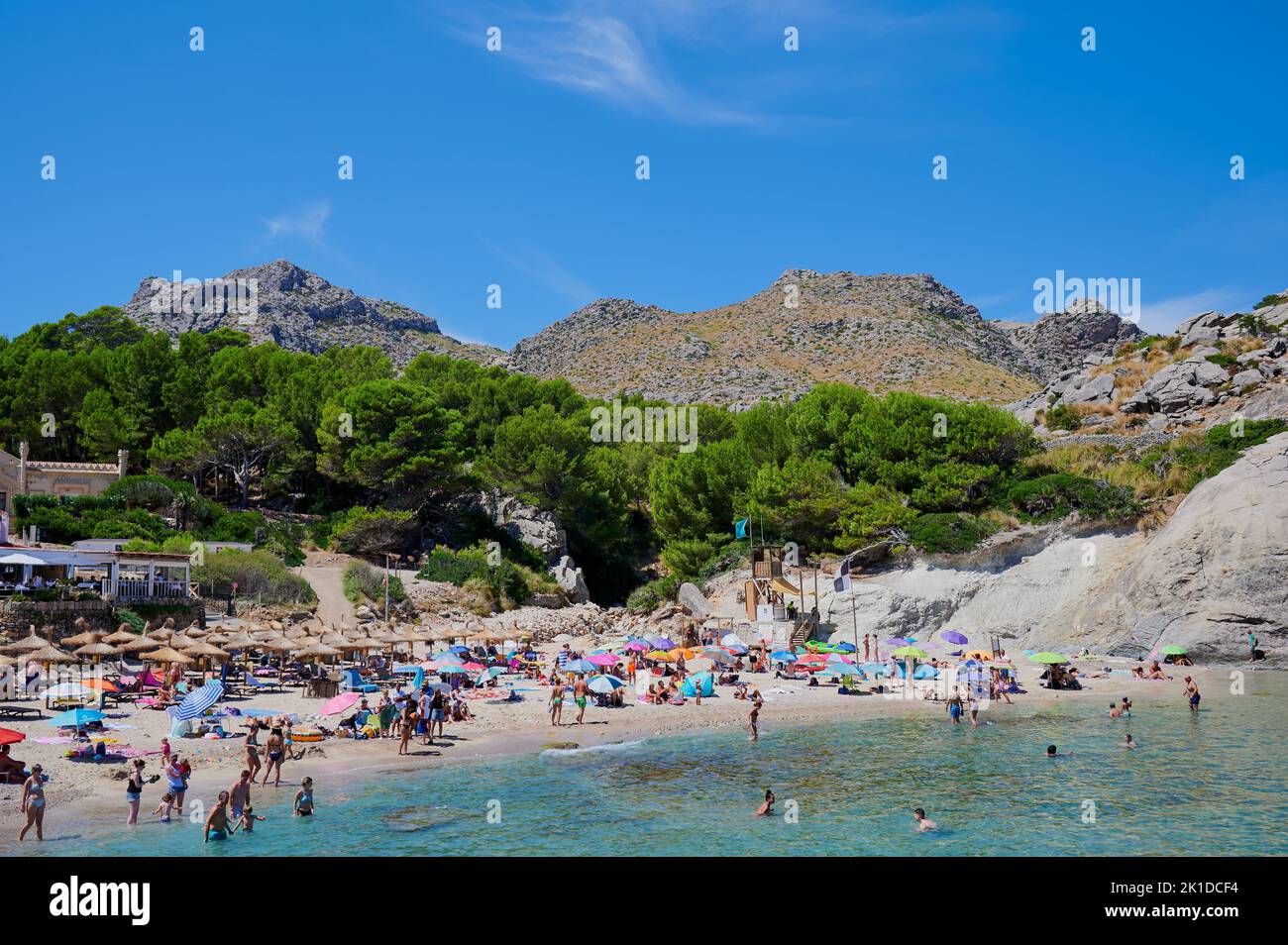 people at the beach of Cala Sant Vicenc, Majorca, Spain Stock Photo - Alamy
