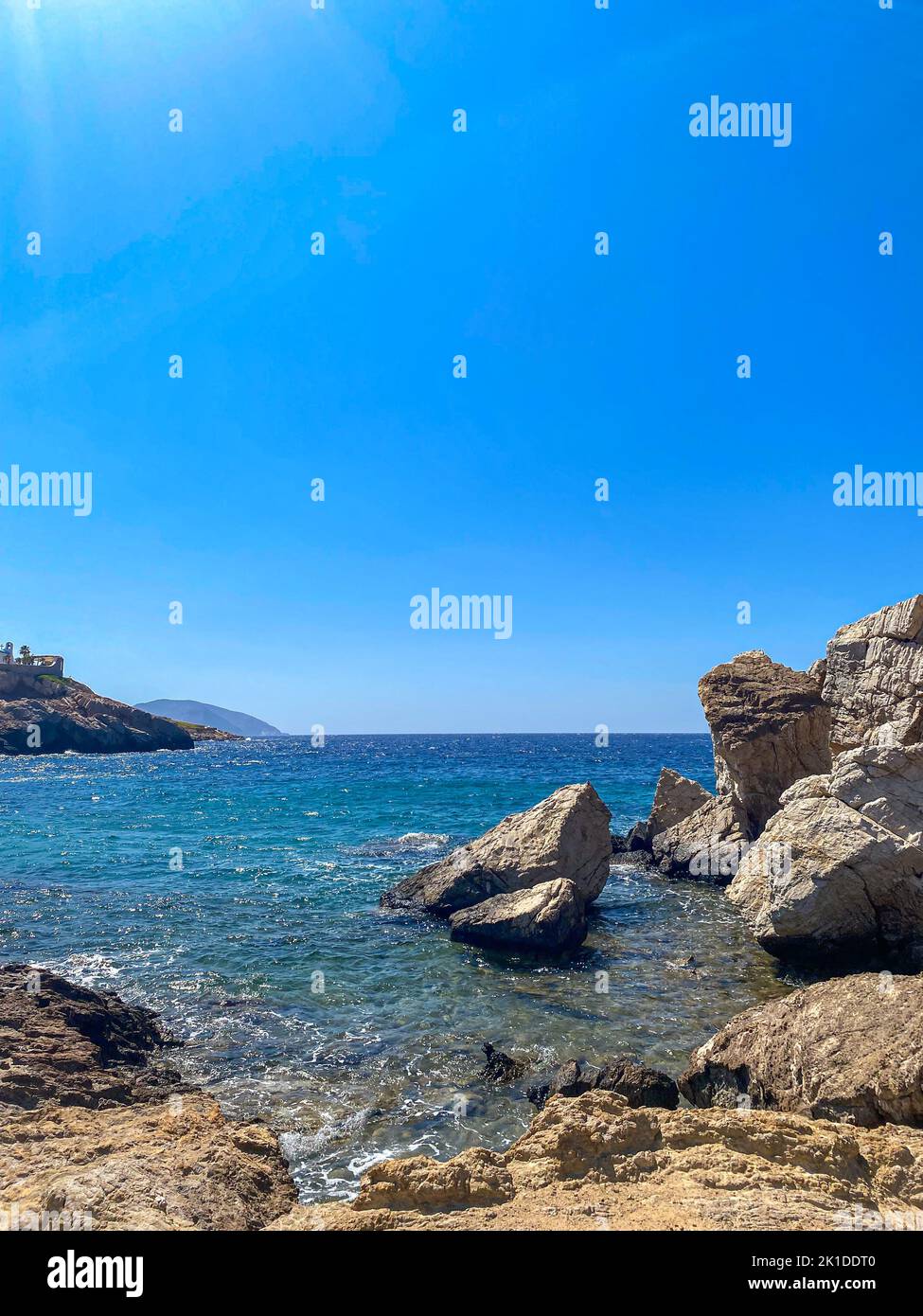 Beautiful rocky scenery near Koubara beach in Ios island Cyclades ...