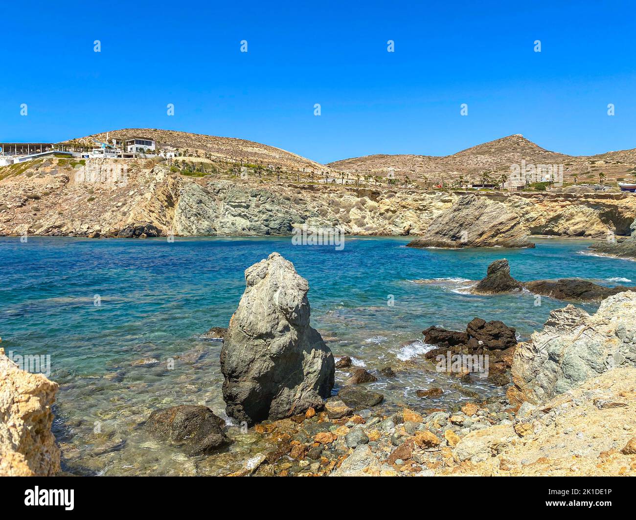 Beautiful rocky scenery near Koubara beach in Ios island Cyclades ...