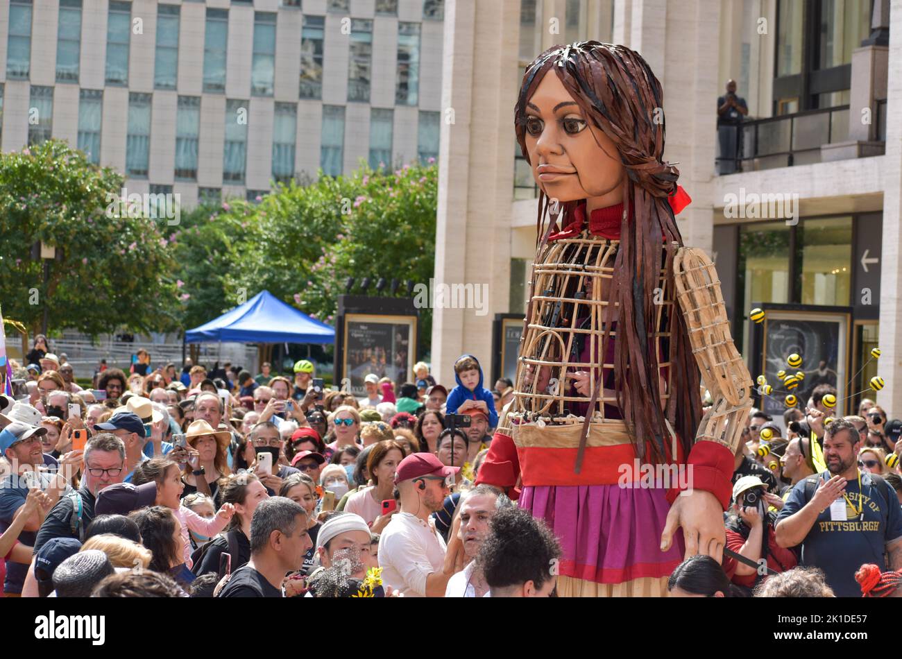 New York, United States. 17th Sep, 2022. A giant puppet depicting a ...