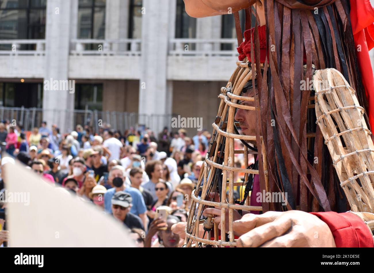 New York, United States. 17th Sep, 2022. A giant puppet depicting a ...