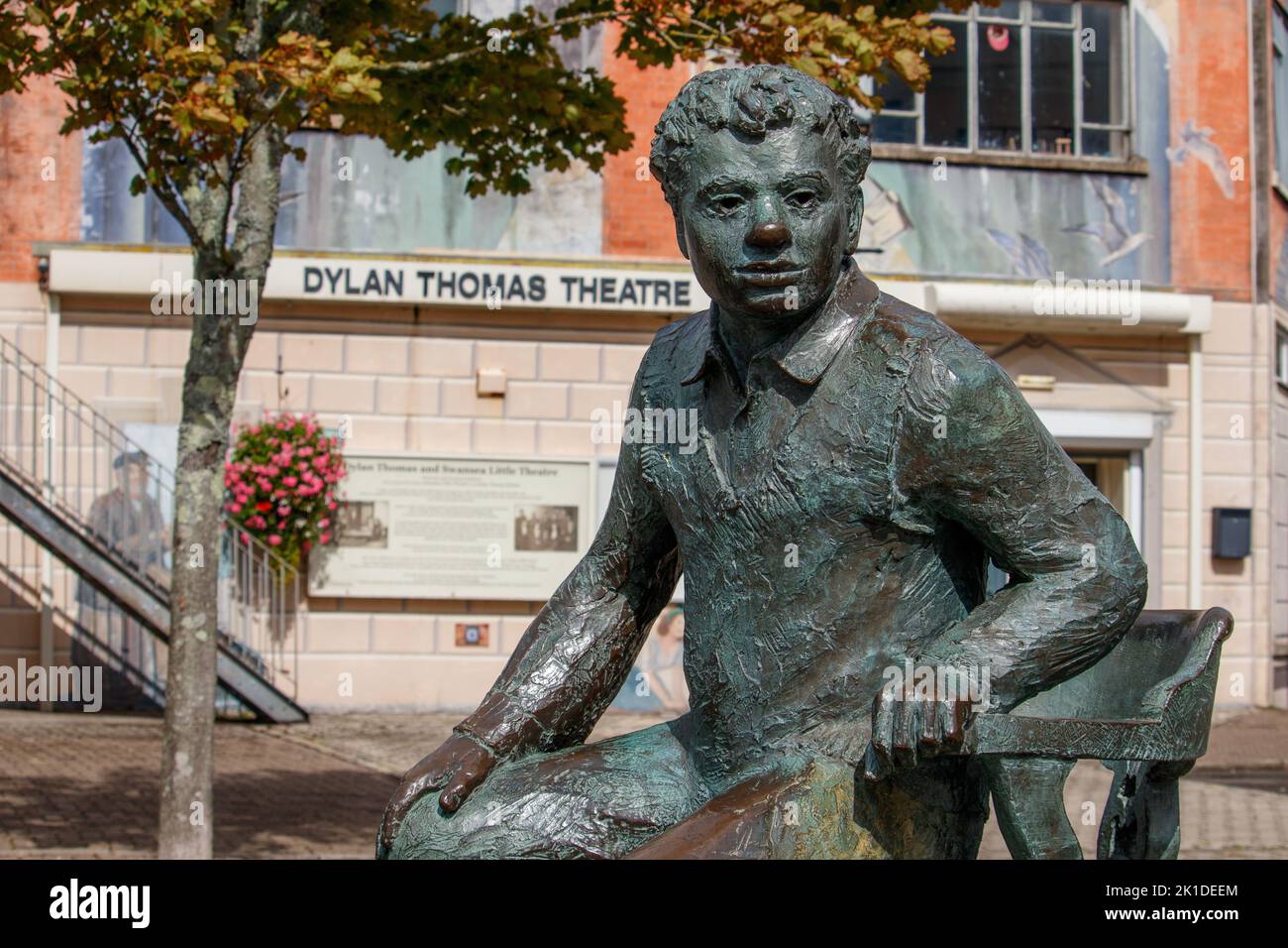 The statue by John Doubleday’s of Dylan Thomas situated in Dylan Thomas ...