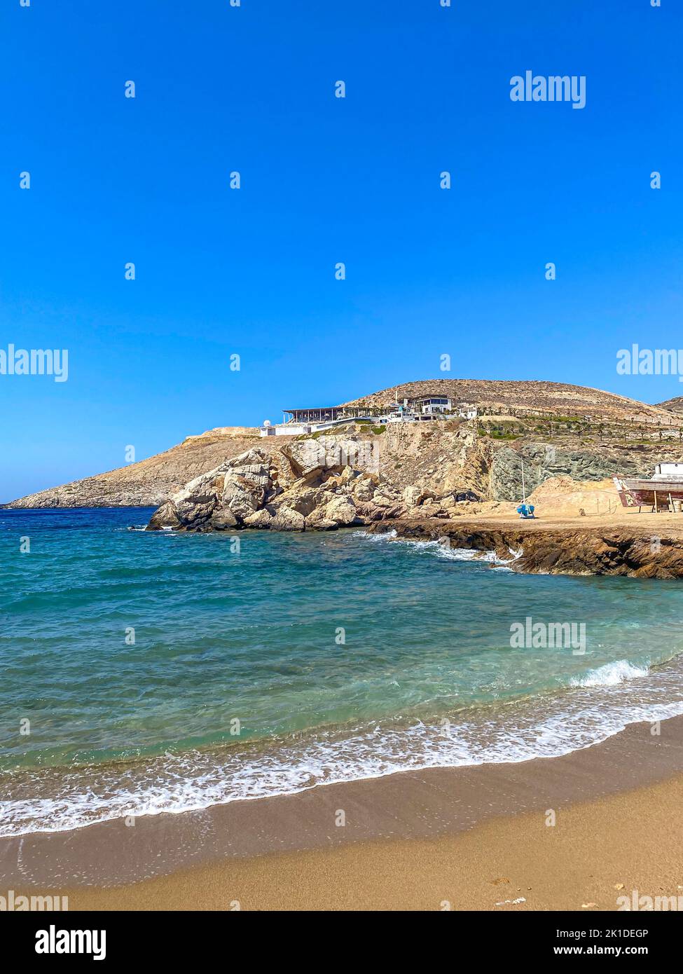 Beautiful rocky scenery near Koubara beach in Ios island Cyclades ...